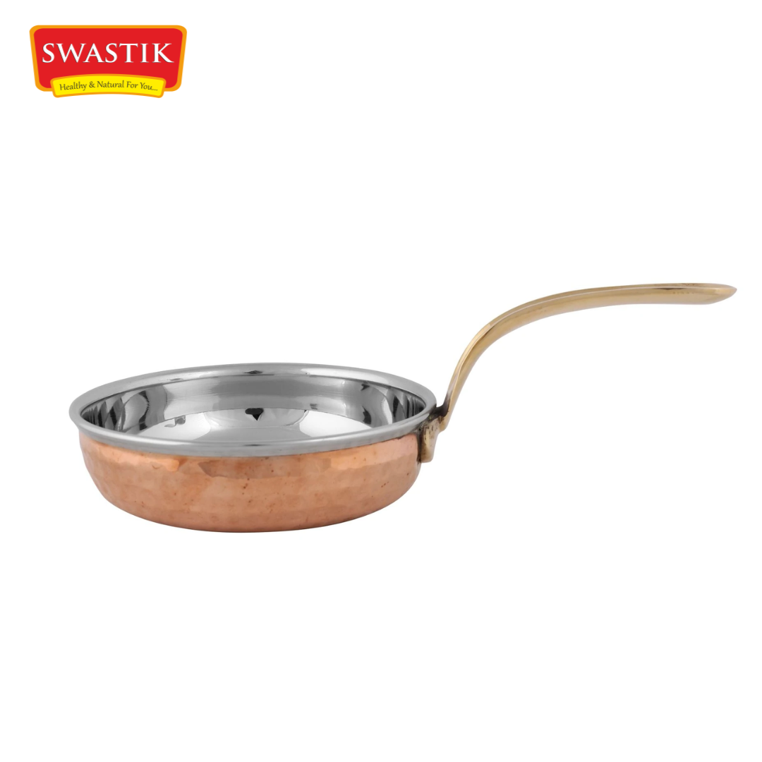 COPPER FRY PAN- BRASS HANDLE - Shree Swastik Food Products