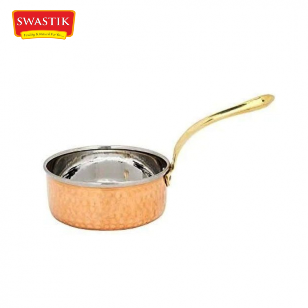 COPPER SAUCE PAN- BRASS HANDLE - Shree Swastik Food Products